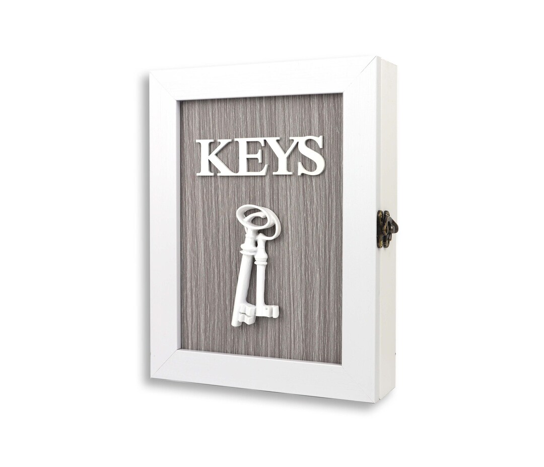 Wooden Key Box White Key Box Vintage Key Box Key Holder Key Box for ...