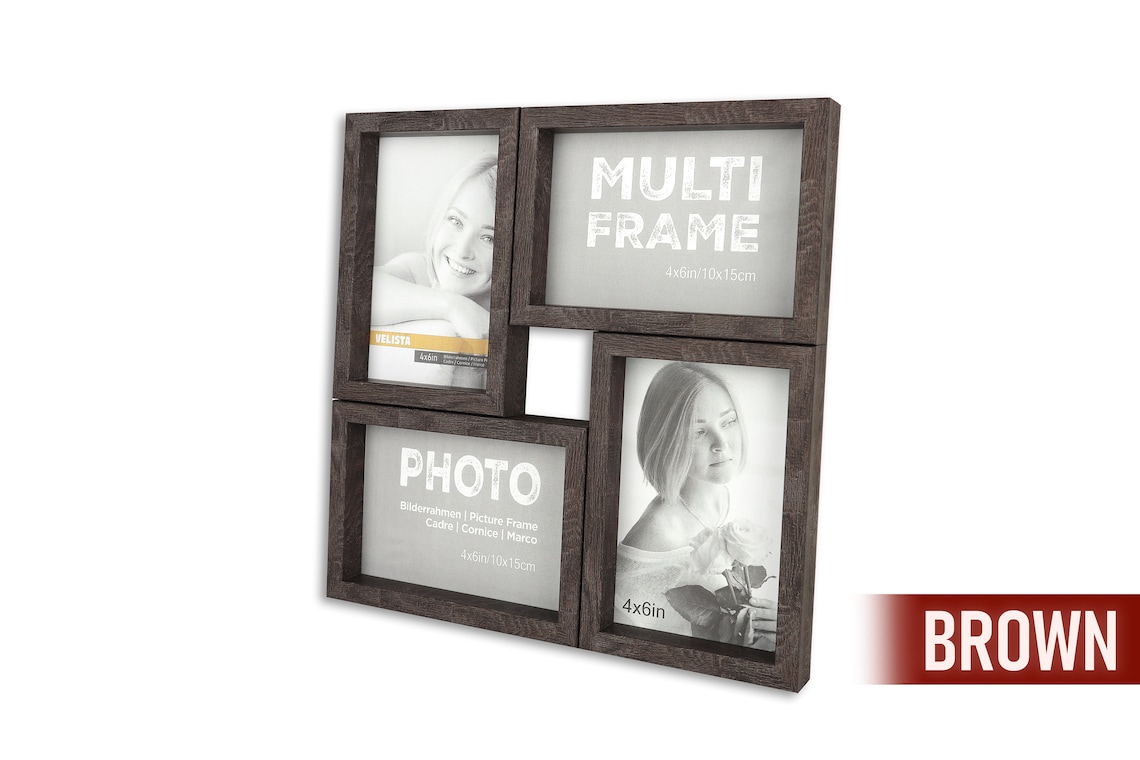 4-opening 4x6 Rustic Picture Frame Collage Farmhouse - Etsy