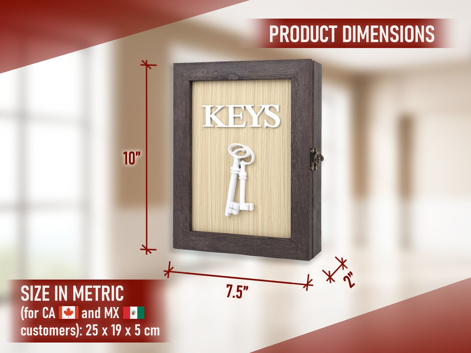 Wooden Key Box Brown Key Box Vintage Key Box Key Holder Key Box for ...