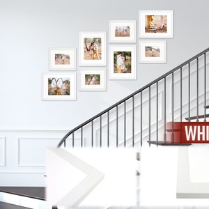 8 Piece Stair Picture Frame Set for Wall – Stairwell Gallery Wall Frame ...