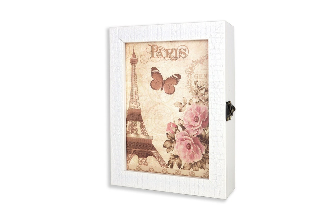Wooden Key Box - White Key Box - Vintage Key Box - Key Holder - Key Box ...