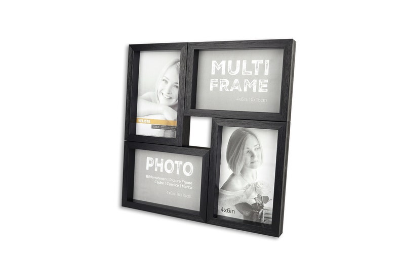 4-opening 4x6” Rustic Picture Frame Collage - Farmhouse Tabletop Square ...