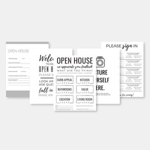 Open House Kit | 15 Editable Templates for Realtors | Real Estate ...