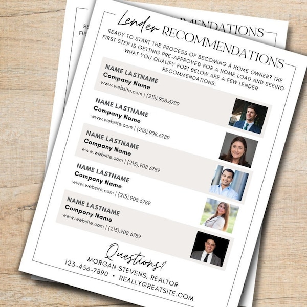 Lender and Realtor Flyer - Etsy