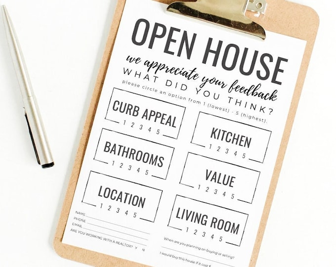 Open House Feedback Form | Real Estate | Open House Printable | PDF ...