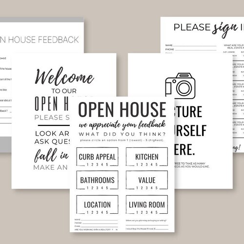 Open House KIT Printable Real Estate Signs Download Real - Etsy