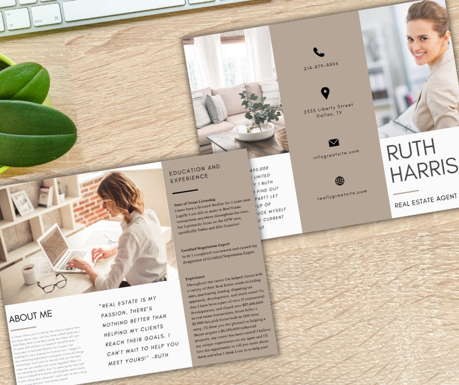 Editable Realtor Brochure Real Estate Agent Trifold Brochure - Etsy