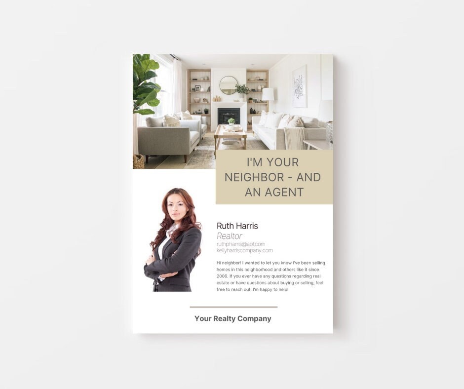 Neighborhood Real Estate Flyer Realtor Marketing Real - Etsy