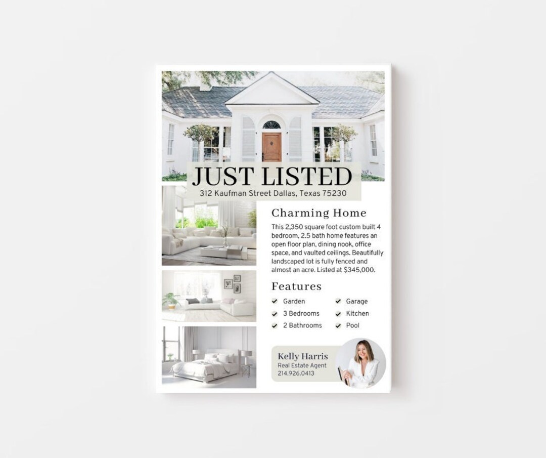Real Estate Flyer Template | Just Listed Flyer | New Home Flyer | Real ...