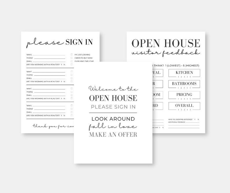 Open House Printables | Real Estate Resource | Realtor Marketing | Real ...