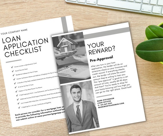 Loan Application Checklist Editable Template Real Estate | Etsy