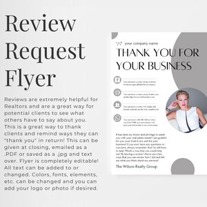 Review Request | Client Review Reminder | Realtor Letter Template ...