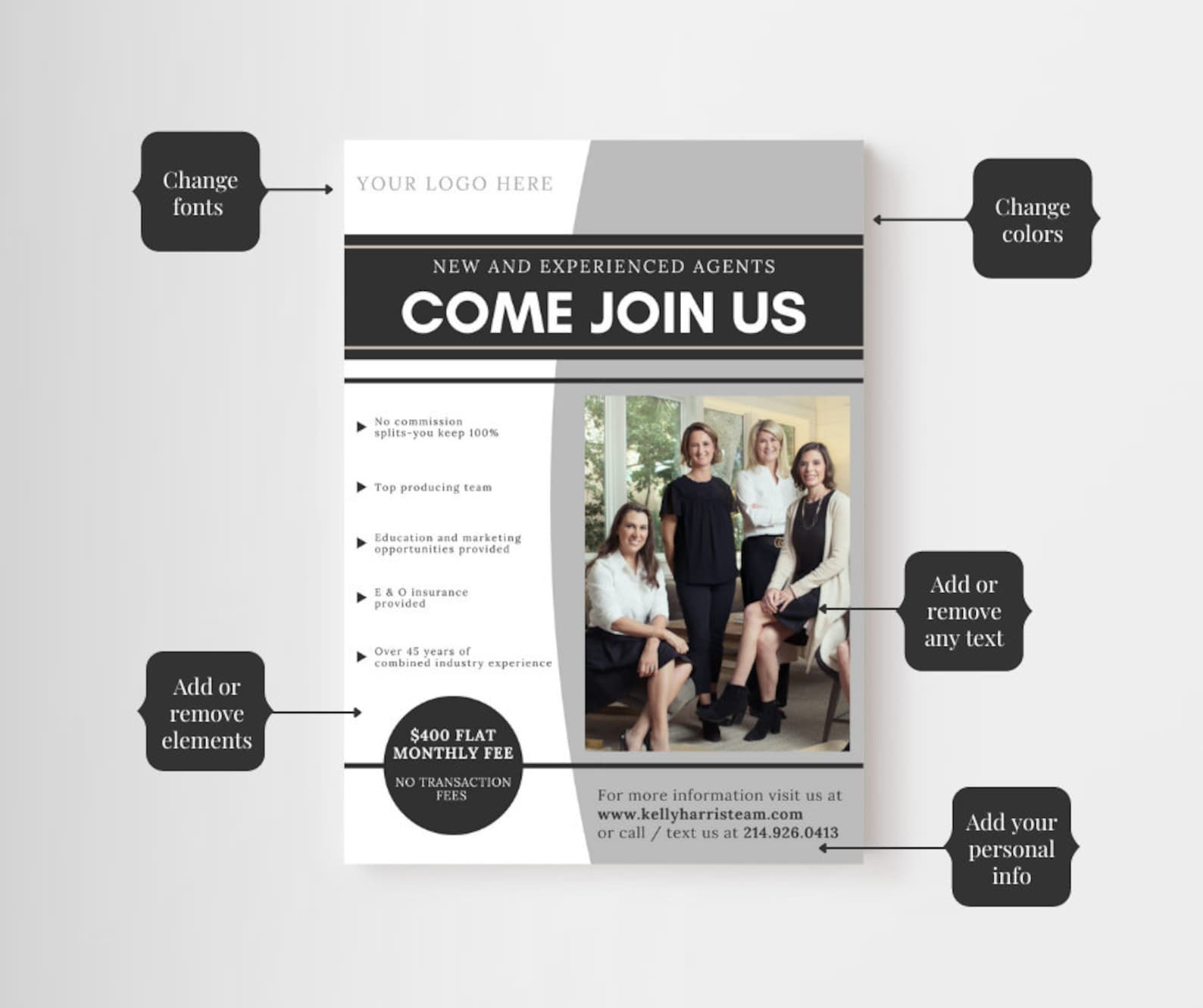 Realtor Recruiting Flyer Real Estate Team Flyer Real - Etsy
