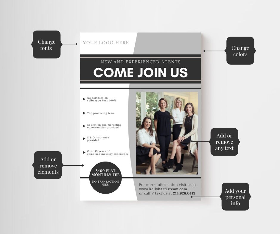 Realtor Recruiting Flyer Real Estate Team Flyer Real - Etsy