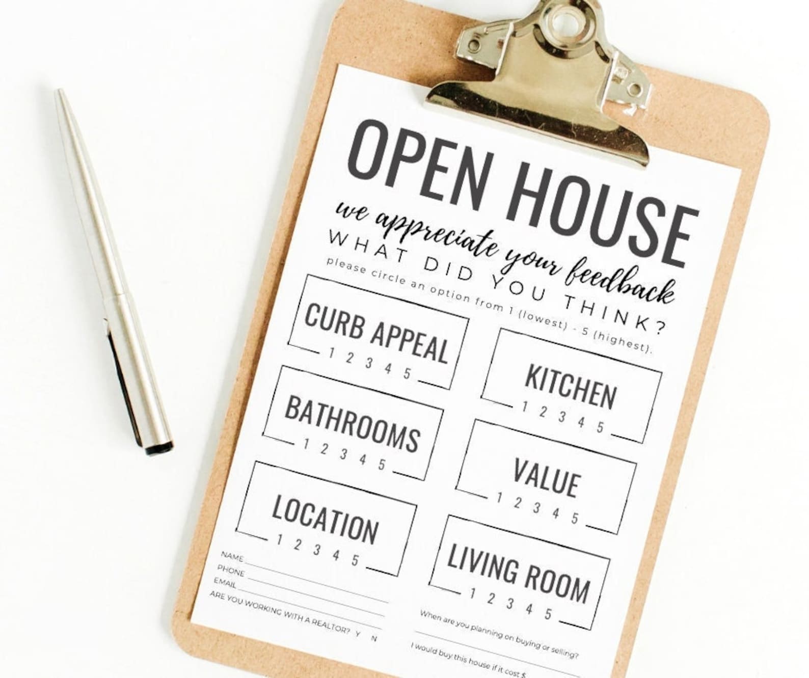 Open House Feedback Form | Real Estate | Open House Printable | PDF ...