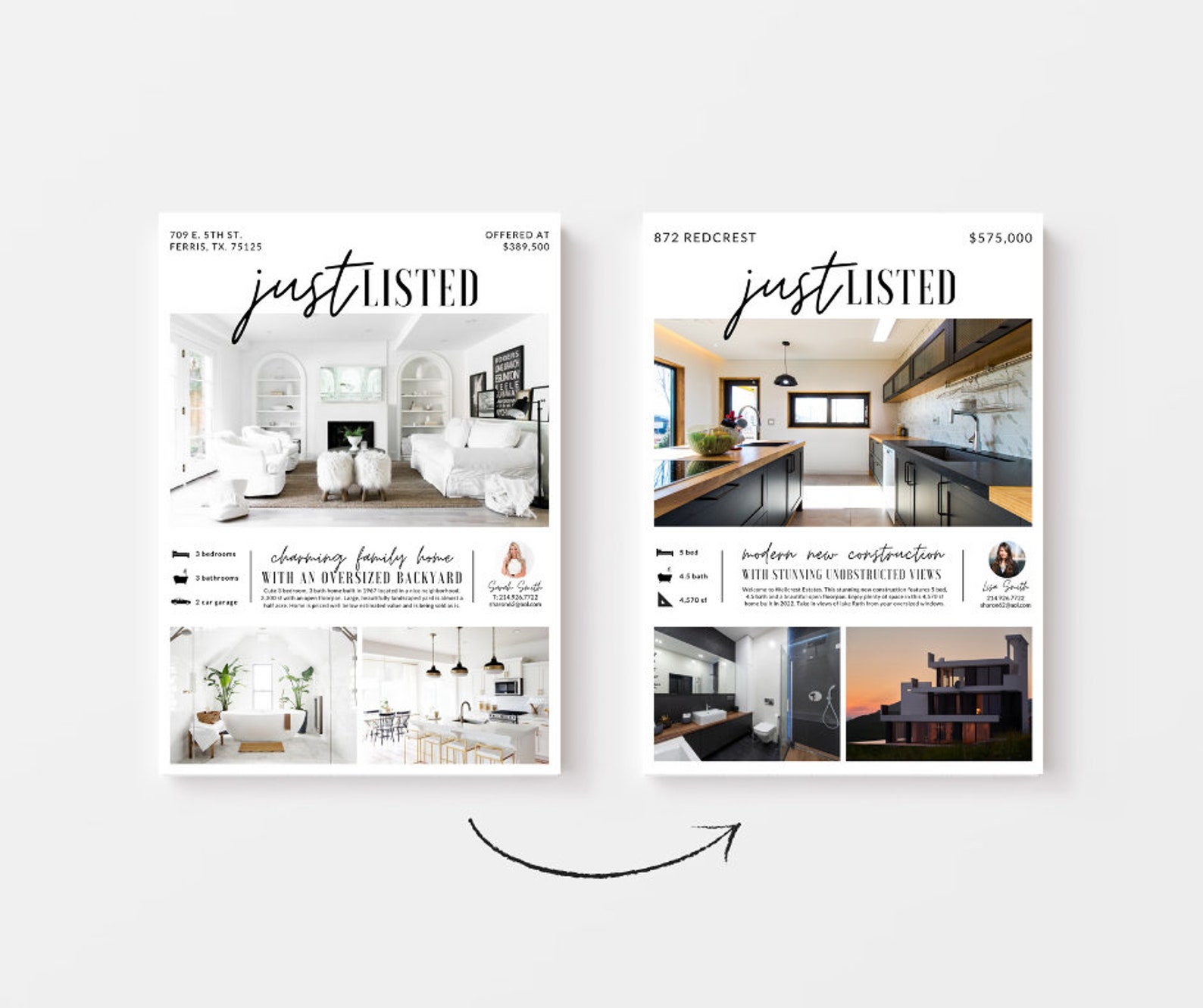 Real Estate Flyer Template Just Listed Flyer New Home Flyer - Etsy