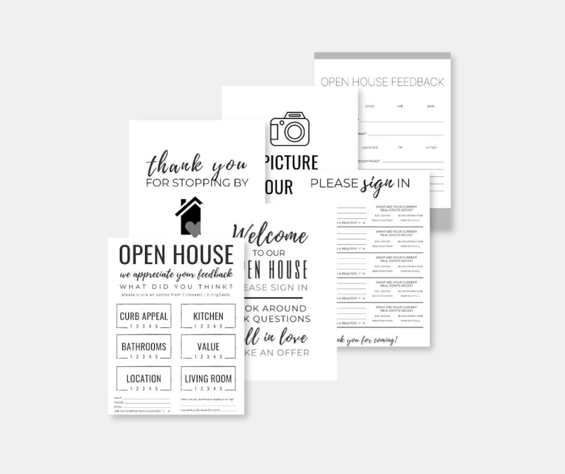 Open House Kit 15 Instant Download Prints for Realtors PDF - Etsy
