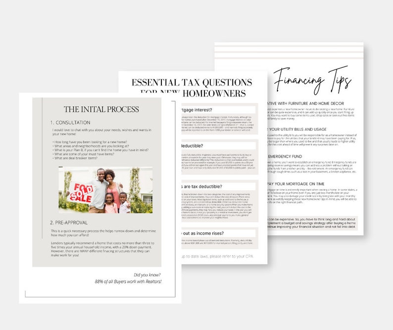 Homeowner Guide | Editable Closing Packet for Realtors | Real Estate ...