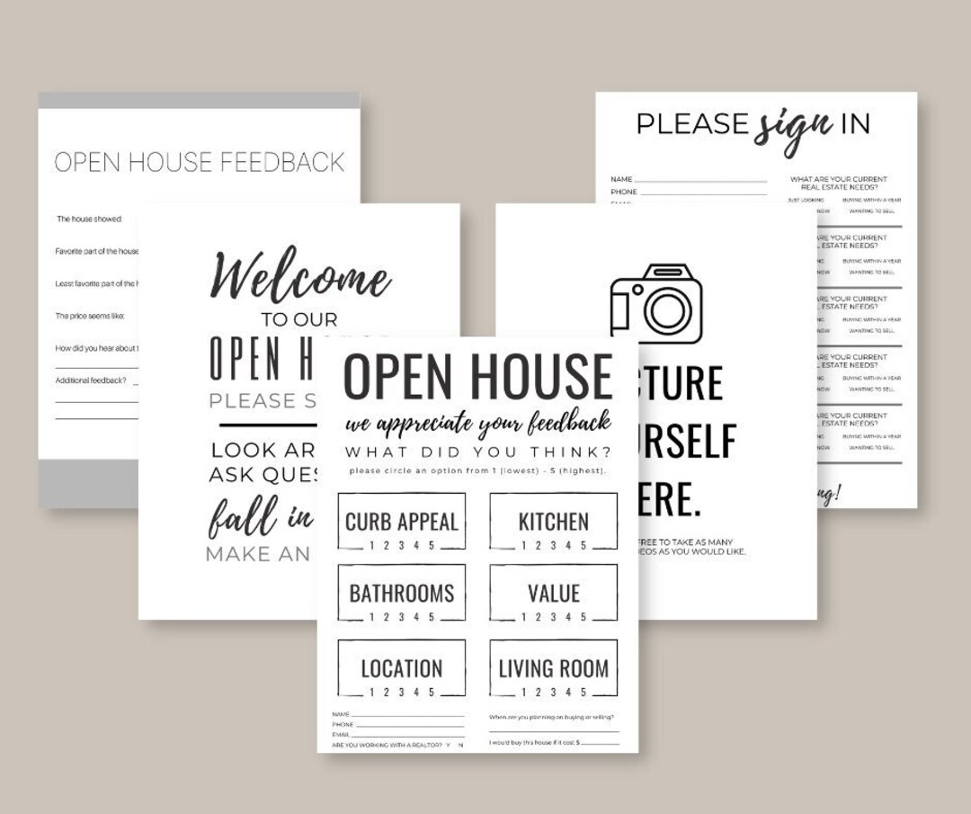 Open House Kit | 15 Instant Download Prints for Realtors | PDF |real ...