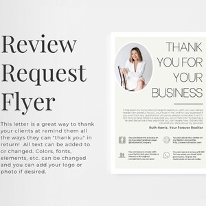Review Request | Client Review Reminder | Realtor Letter Template ...