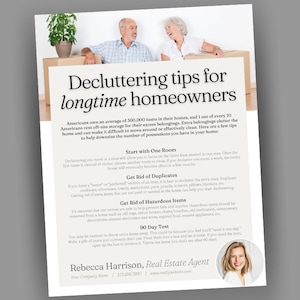 Decluttering Tips | Real Estate Marketing | Realtor Flyer | Template ...