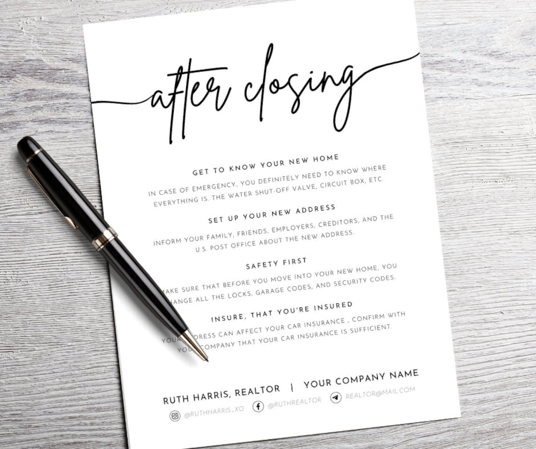 Closing Informational Flyer | Real Estate Marketing Template | Closing ...