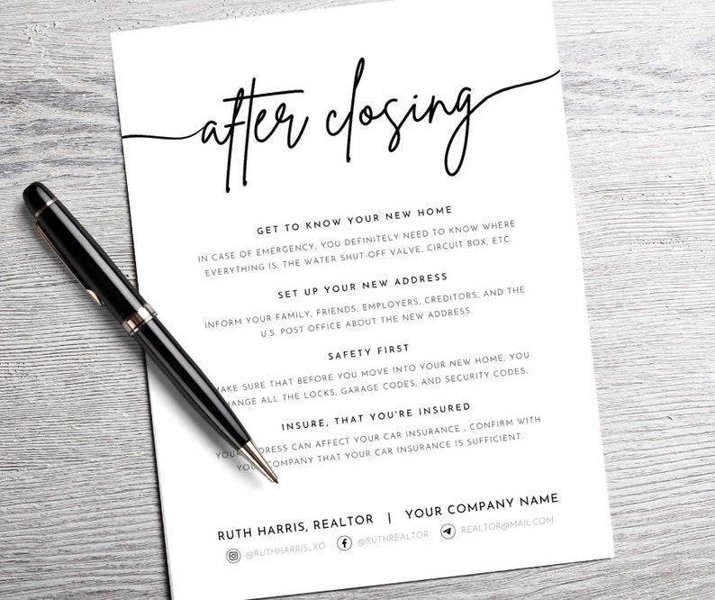 Closing Informational Flyer Real Estate Marketing Template - Etsy