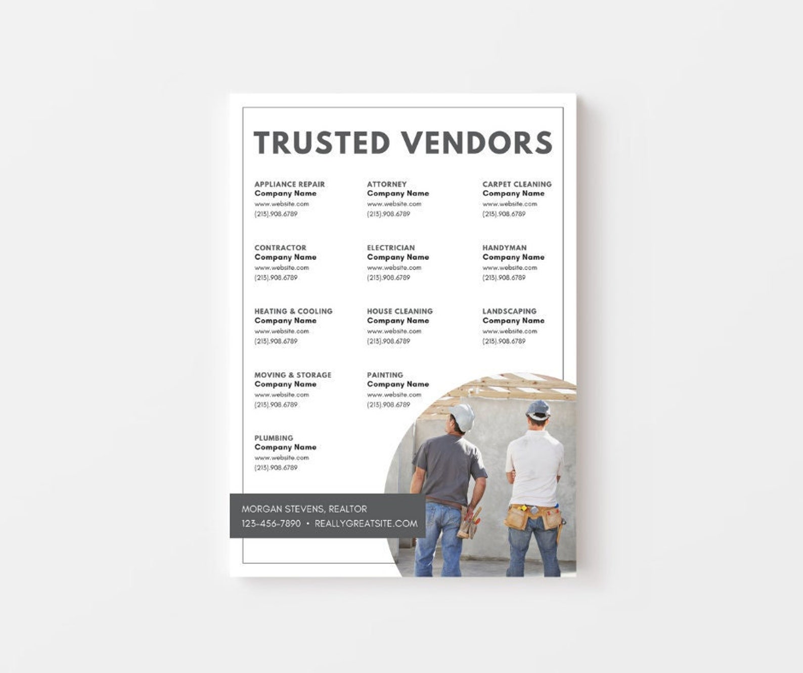 Real Estate Vendor Template, Preferred Vendors, Trusted Vendor List ...