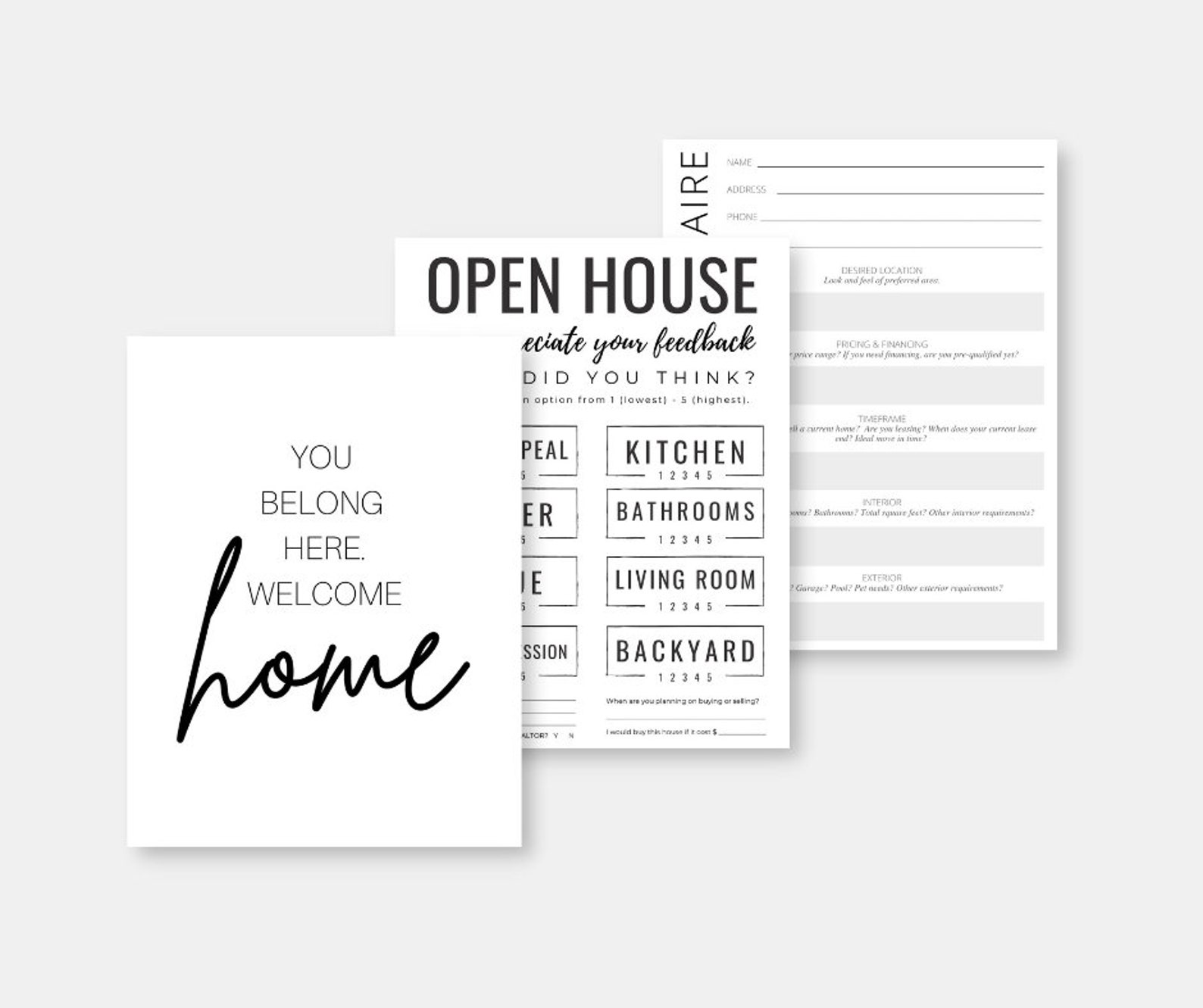 Open House Kit | 15 Instant Download Prints for Realtors | PDF |real ...