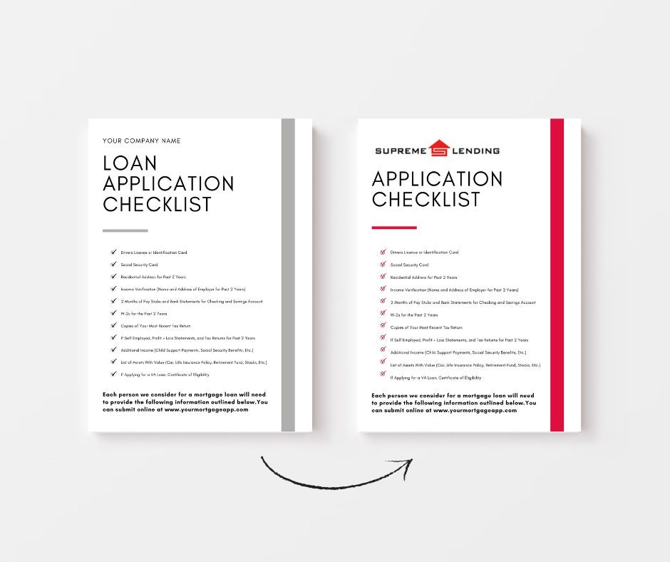 Loan Application Checklist Editable Template Real Estate - Etsy