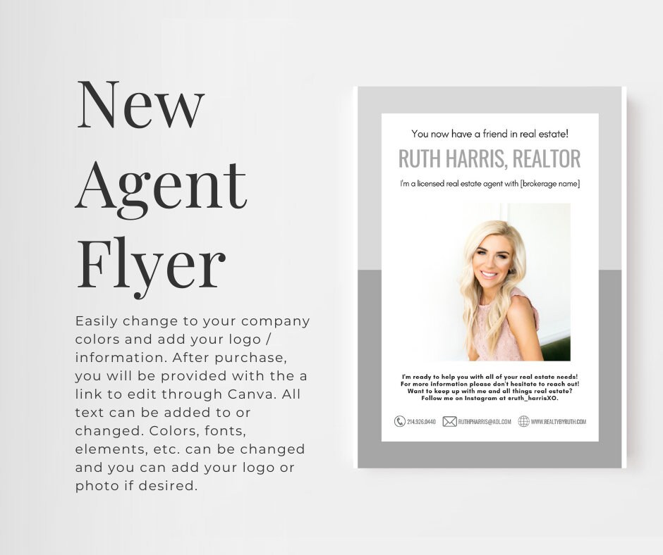 New Agent Flyer | Real Estate Template | Realtor Marketing | Realtor ...