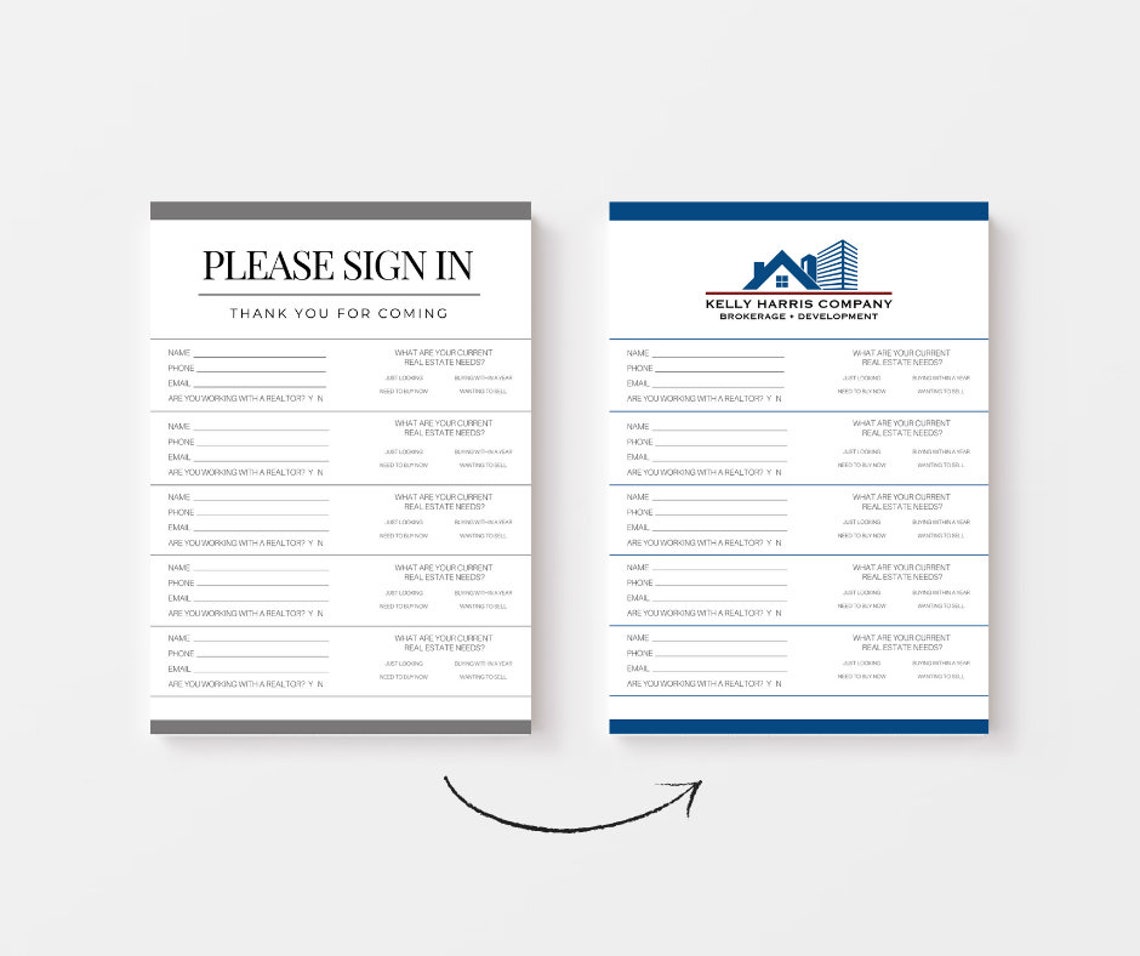 Editable Open House Sign-in Sheets Real Estate Printable - Etsy