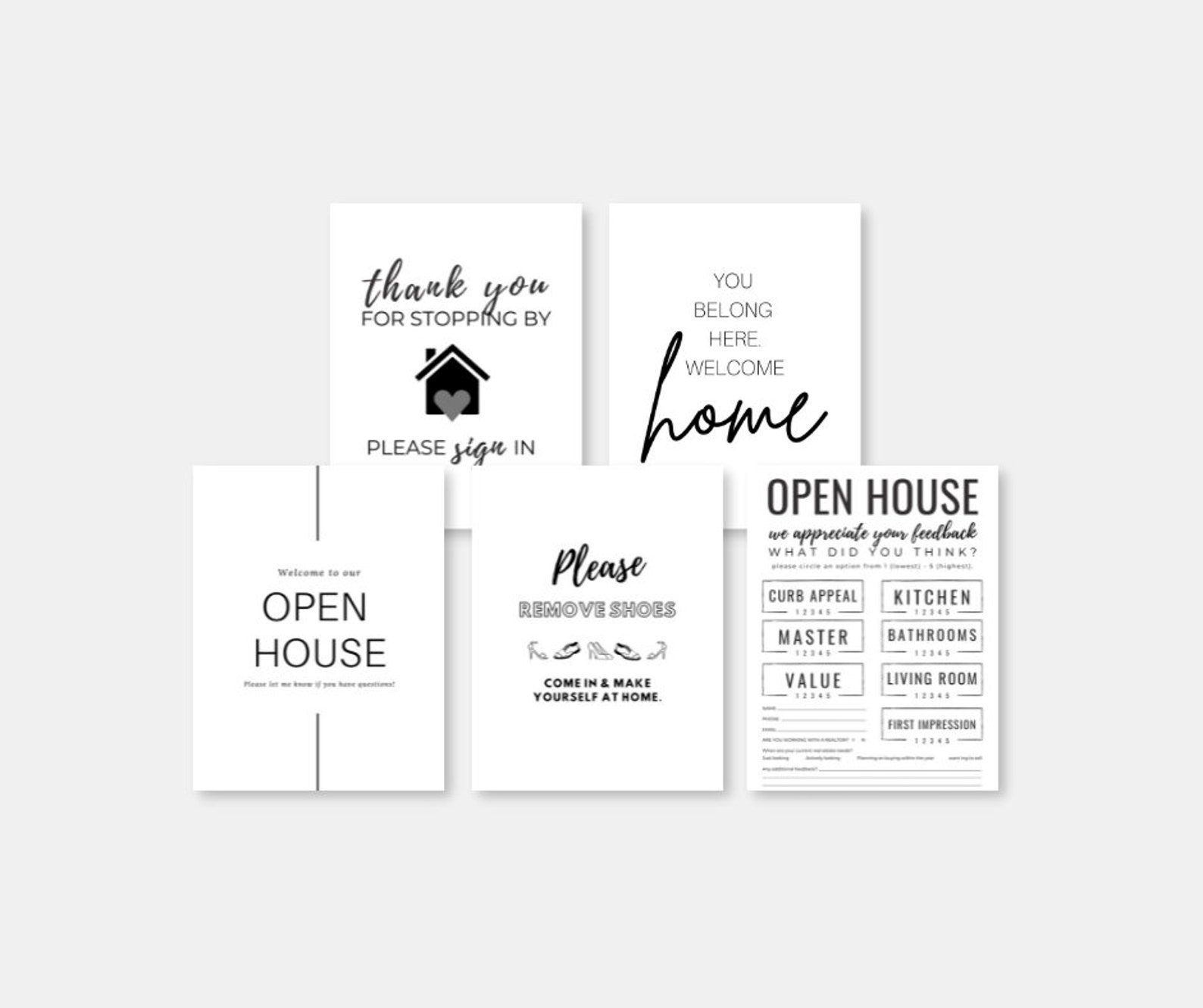 Open House Kit | 15 Instant Download Prints for Realtors | PDF |real ...
