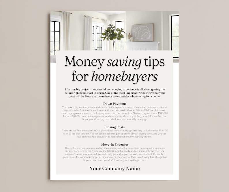 Homebuyer Tips Editable Real Estate Marketing Flyer - Etsy