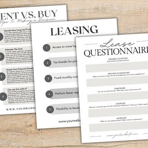 Lease Guide | Editable Packet for Realtors | Leasing Agent | 18 Page ...