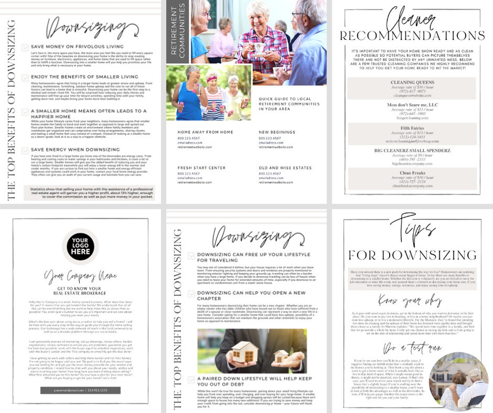 Downsizing Guide | Real Estate Marketing | Editable Guide for Real ...