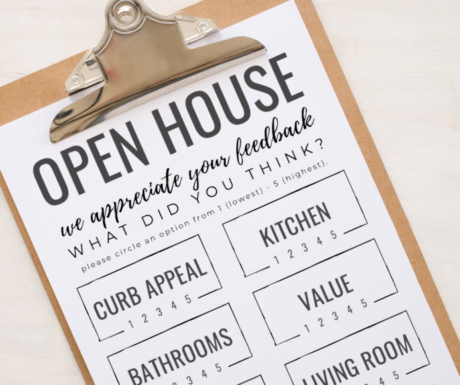 Open House Feedback Form Real Estate Open House Printable - Etsy