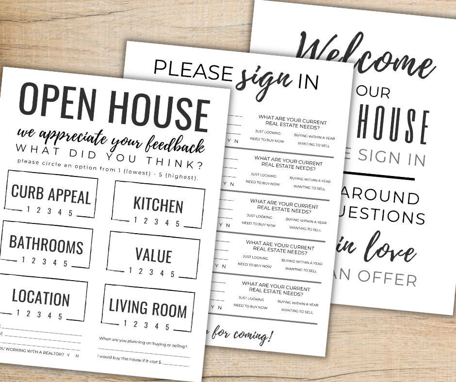 Open House Kit 15 Editable Templates for Realtors Real | Etsy