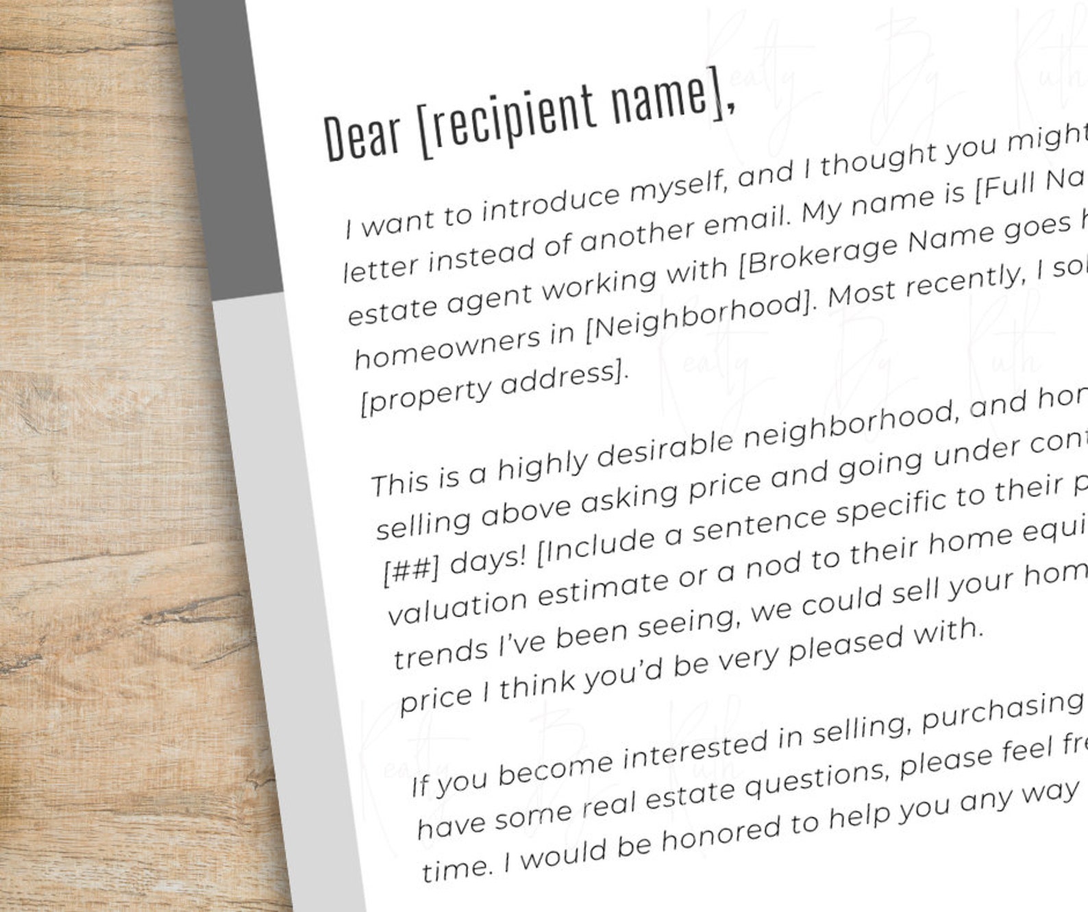 Realtor Prospect Letter Template Real Estate Marketing - Etsy