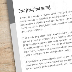 Realtor Prospect Letter Template | Real Estate Marketing | Realtor ...