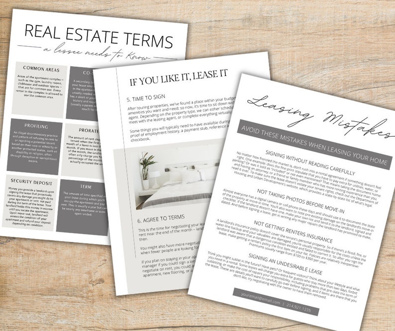 Lease Guide Editable Packet for Realtors Leasing Agent - Etsy
