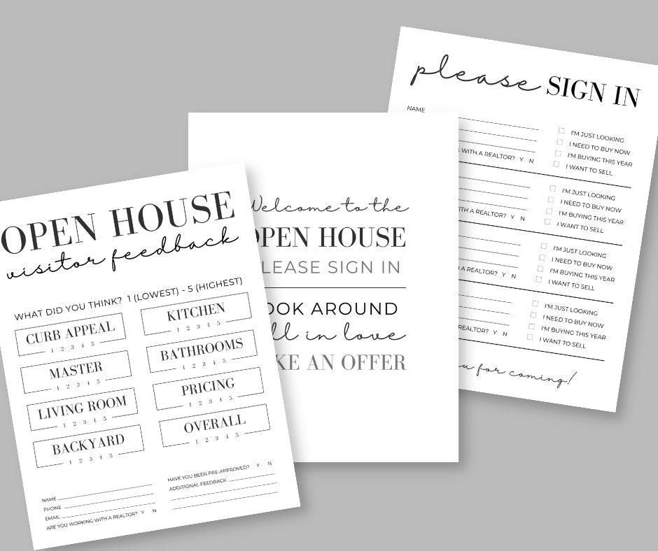 Open House Printables | Real Estate Resource | Realtor Marketing | Real ...
