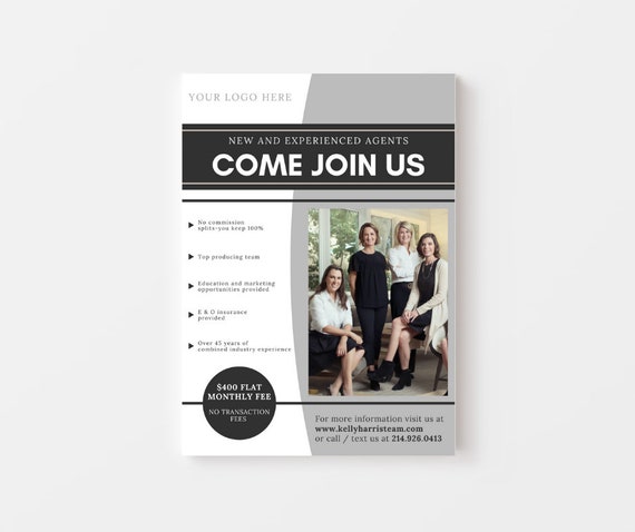 Realtor Recruiting Flyer Real Estate Team Flyer Real - Etsy