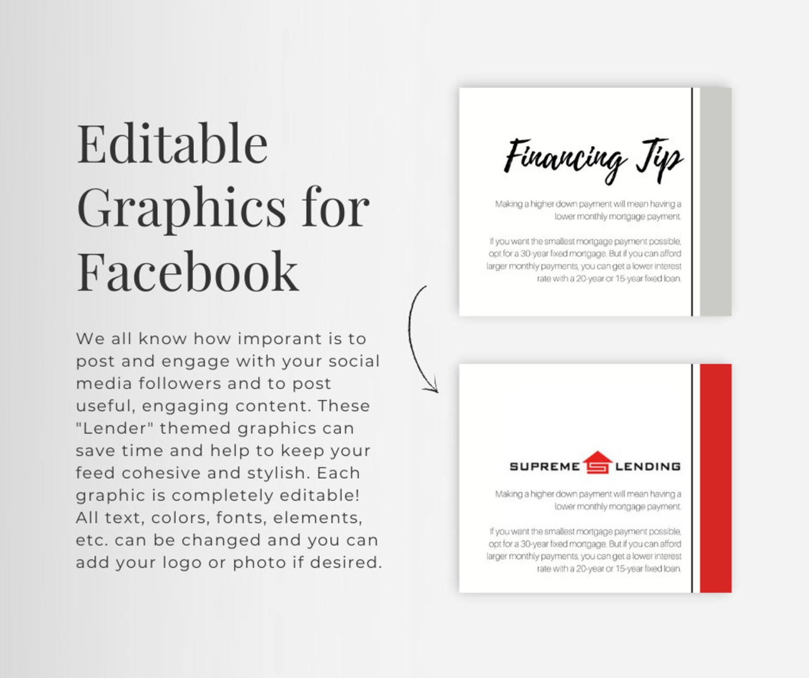 65 Lender Facebook Posts for | Editable | Lender Marketing | Loan ...