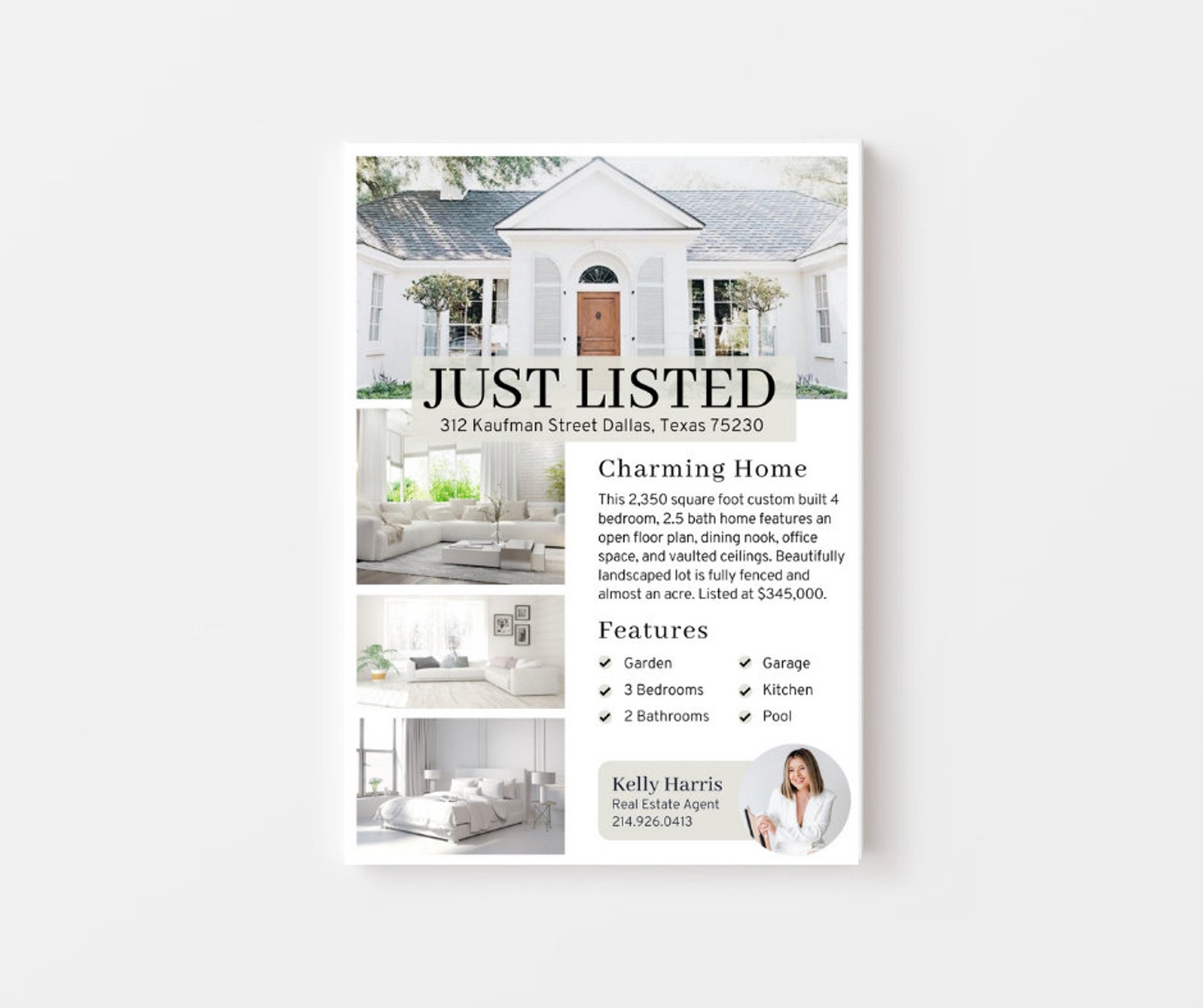 Real Estate Flyer Template Just Listed Flyer New Home - Etsy