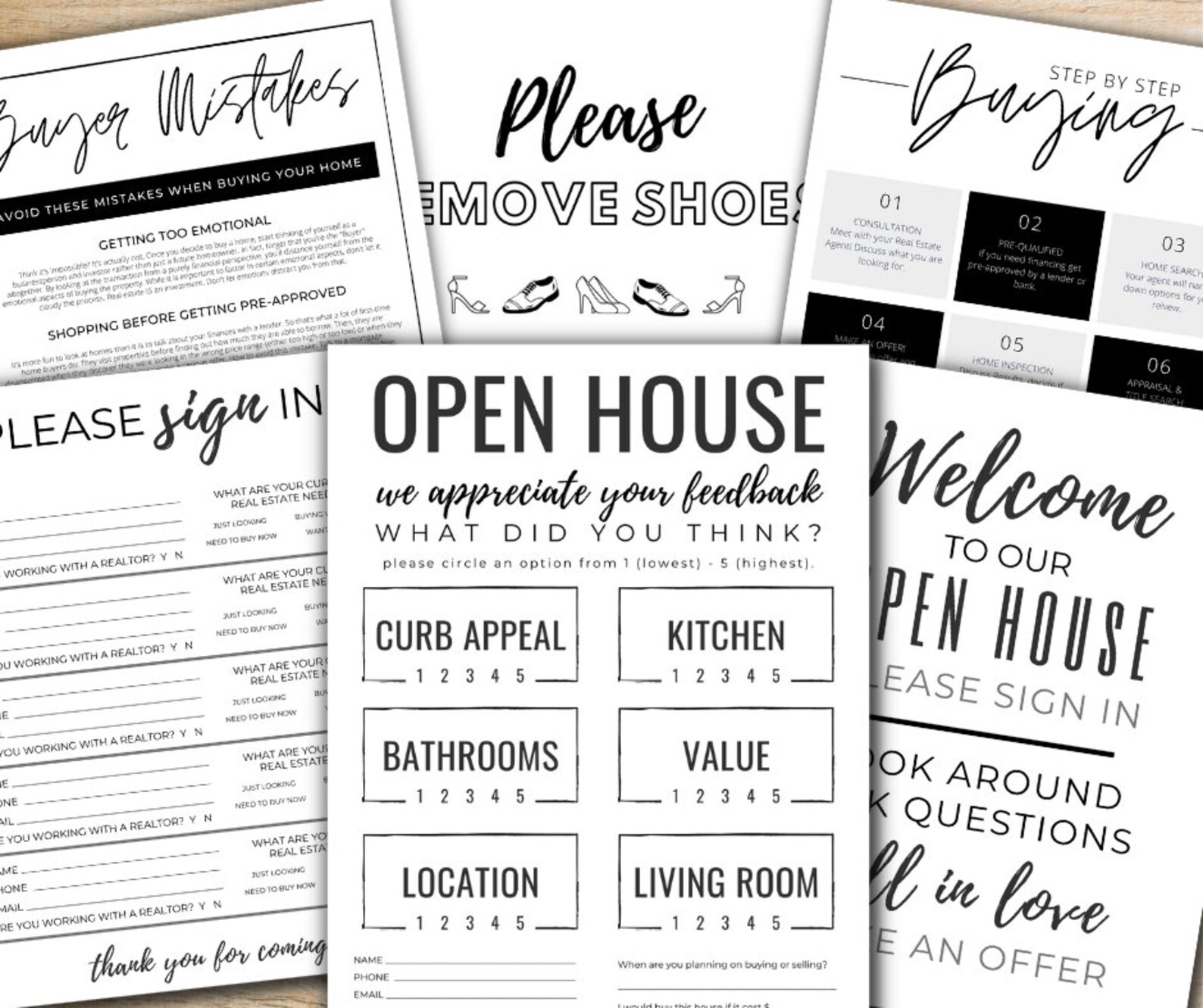 Open House Kit 15 Editable Templates for Realtors Real | Etsy