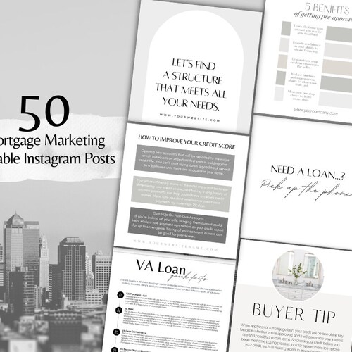 200 Mortgage Social Media Posts Loan Officer Marketing - Etsy