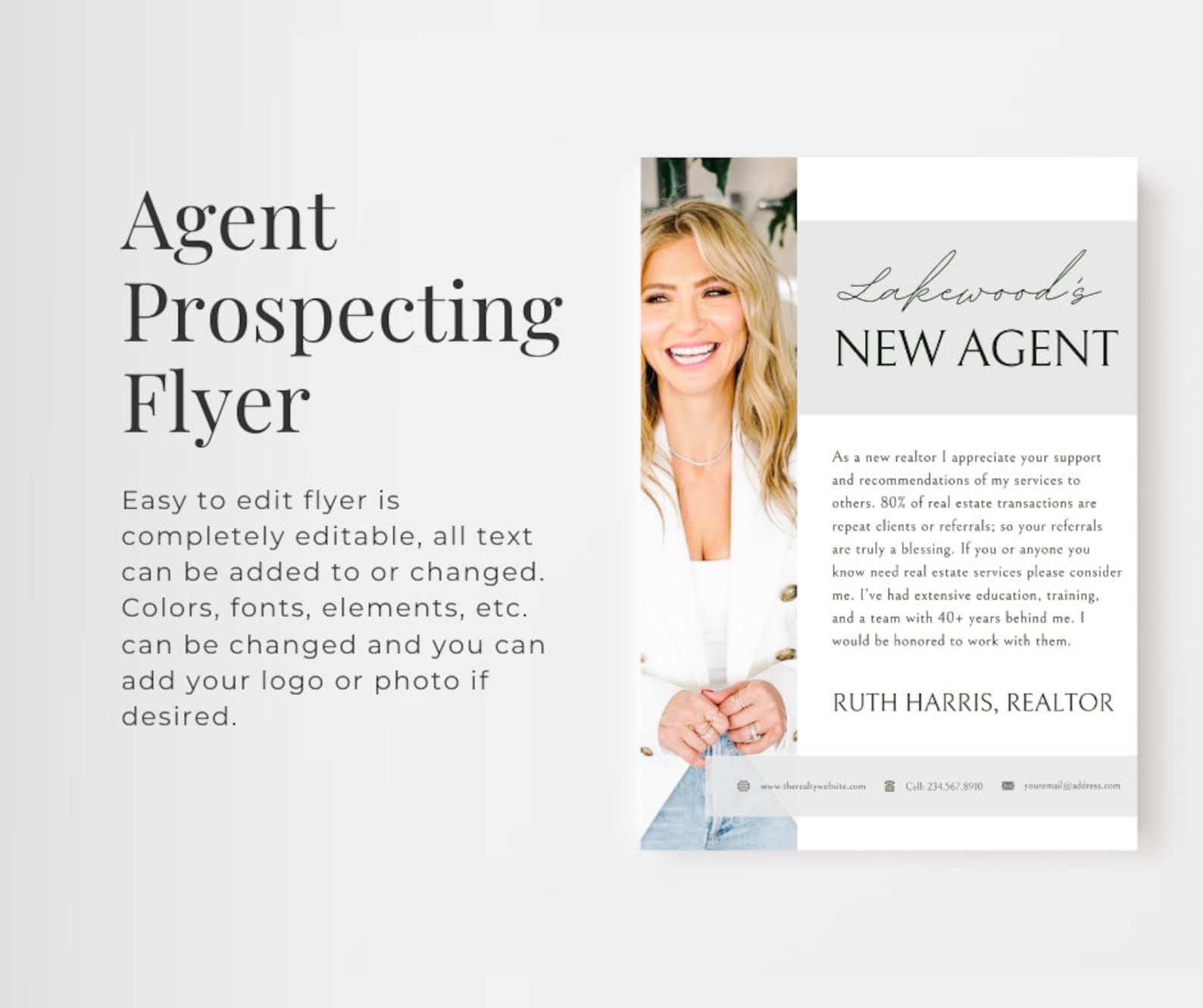 Realtor Prospecting Flyer | Real Estate Marketing Letter | Realtor ...