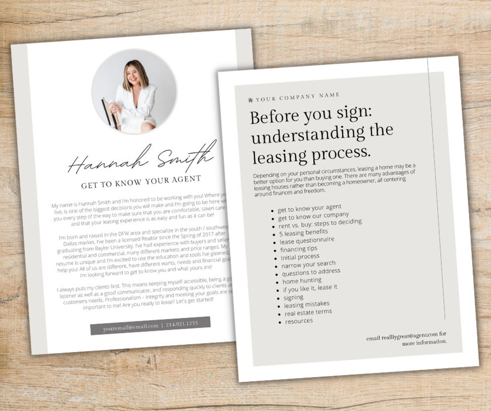 Lease Guide Editable Packet for Realtors Leasing Agent - Etsy