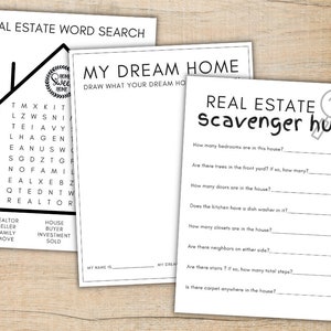 Real Estate KIDS KIT | Open House Printable | Real Estate Marketing ...